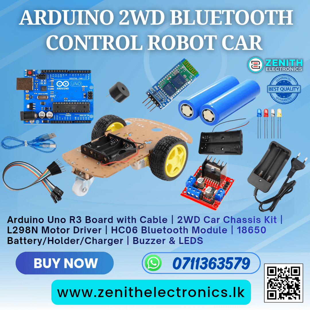 Arduino 2WD Bluetooth Control Robot Car Kit - Zenith Electronics